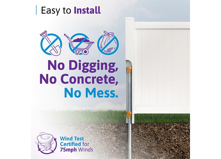 4ft Vinyl Privacy Fence — No-Dig, DIY, Low-Maintenance